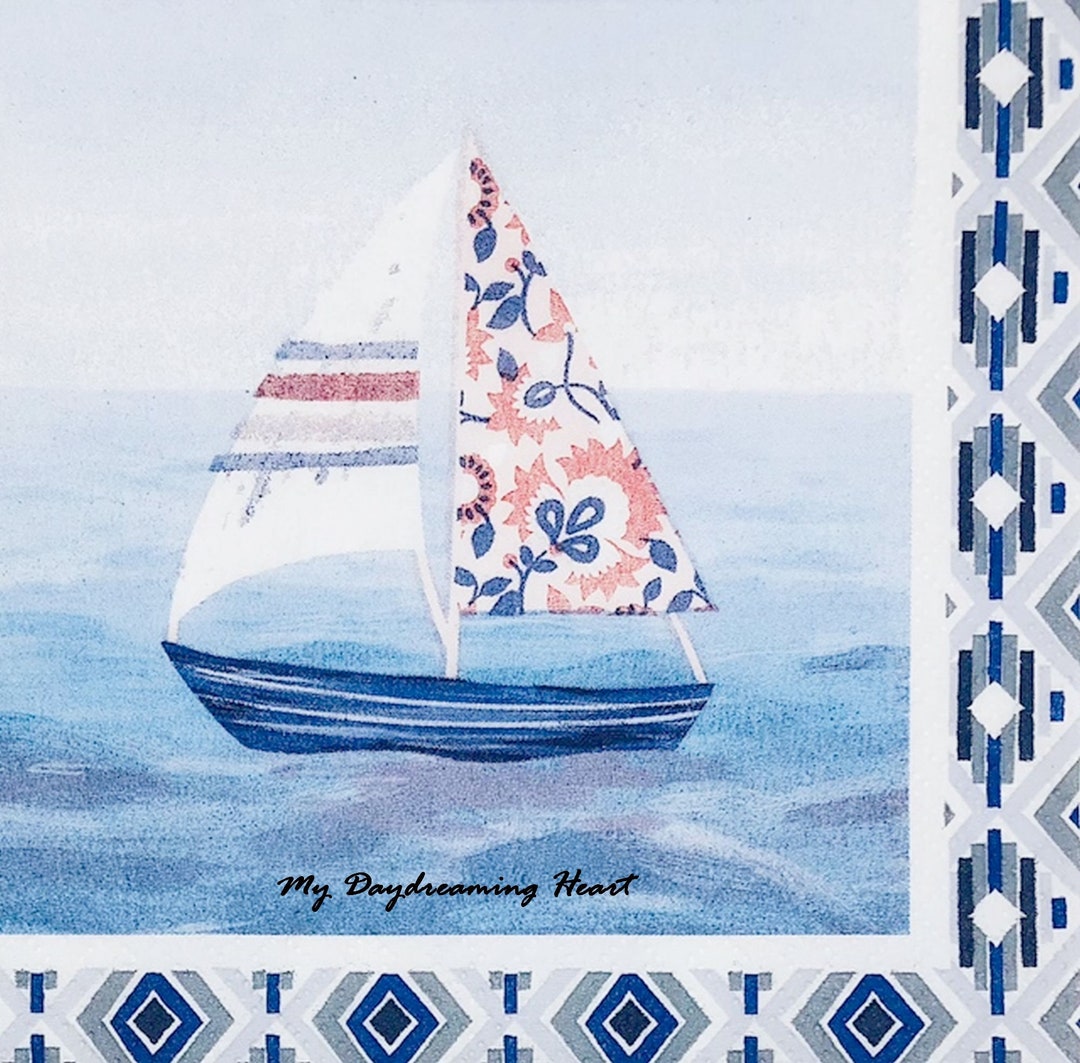 Sailboat Decoupage Napkins Set of 2 Beverage 10" X 10" Craft Napkins - Etsy