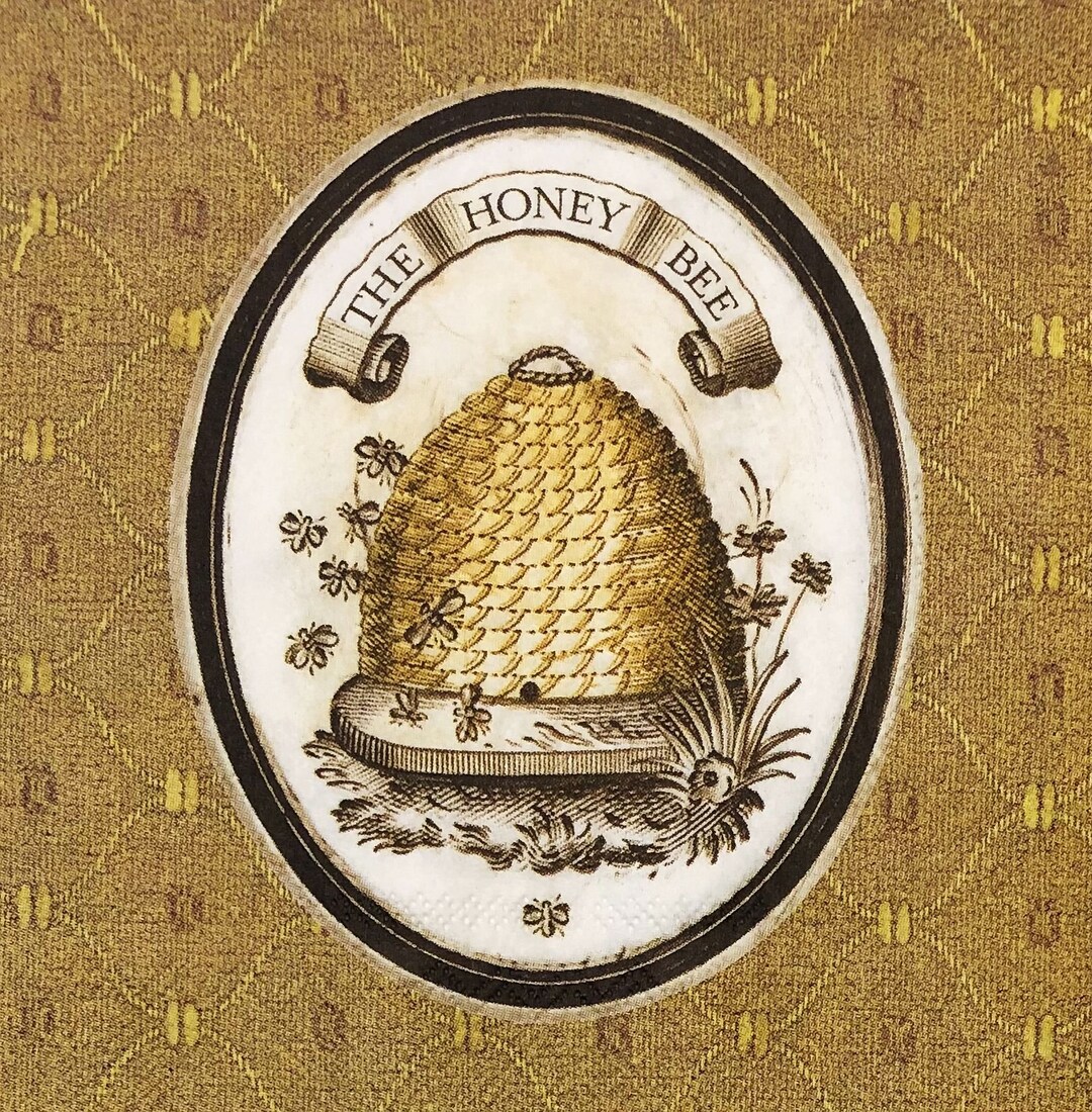 Beehive Decoupage Napkins Set of 2 Beverage 10" X 10" Bees Craft Napkins - Etsy