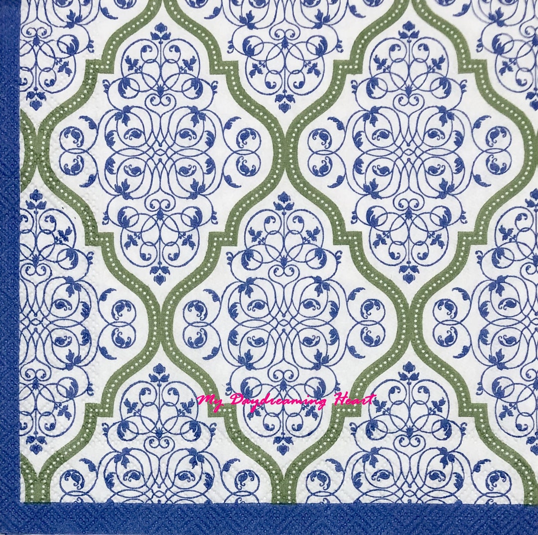 Moroccan Tile Decoupage Napkins Set of 2 Beverage 10" X 10" Craft ...