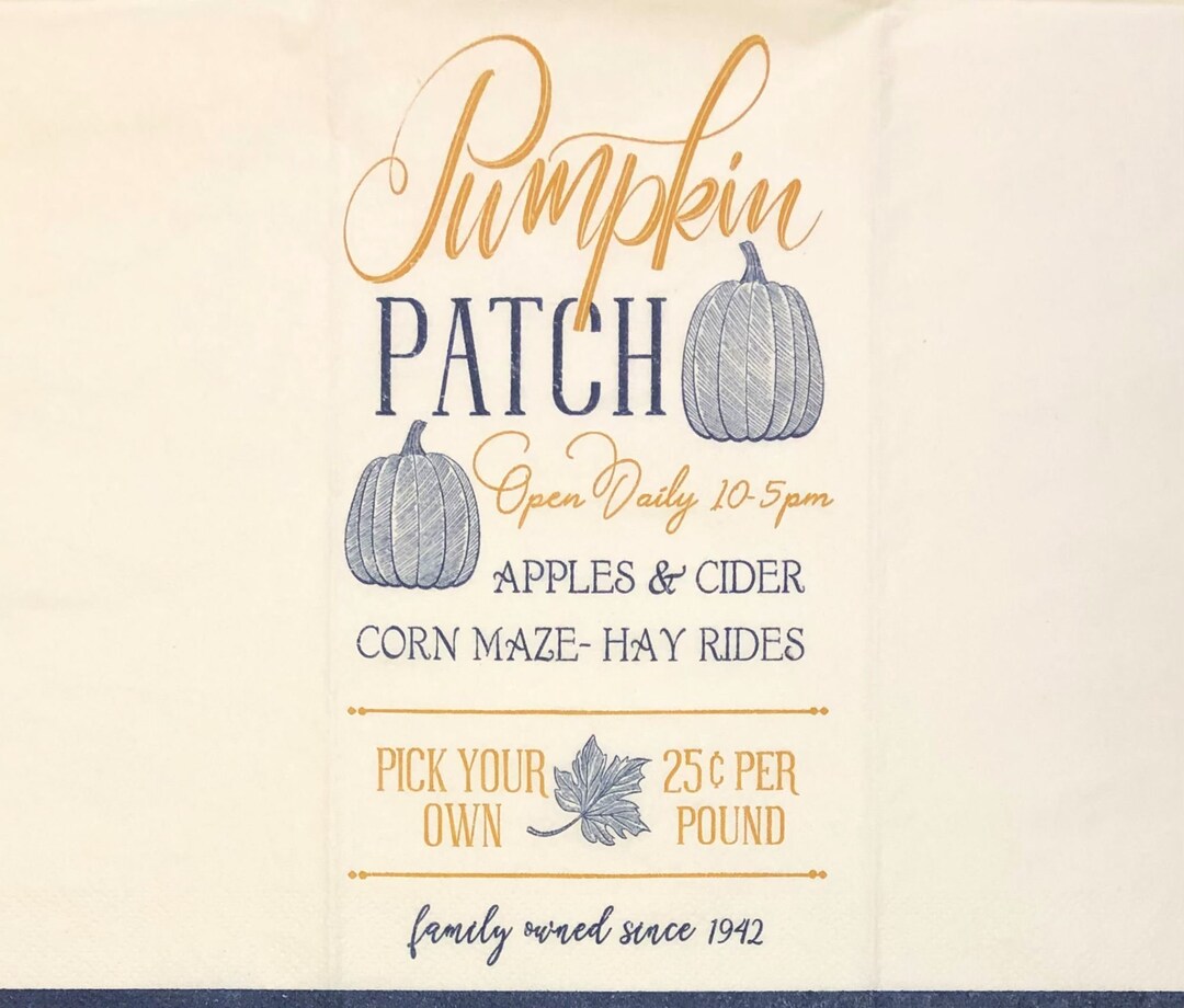 2 Pumpkin Patch Decoupage Napkins Sign-making Decoupage Napkin Journals ...