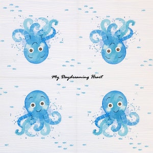 Octopus Decoupage Paper Napkins Coastal Sea Life Decoupage - Etsy