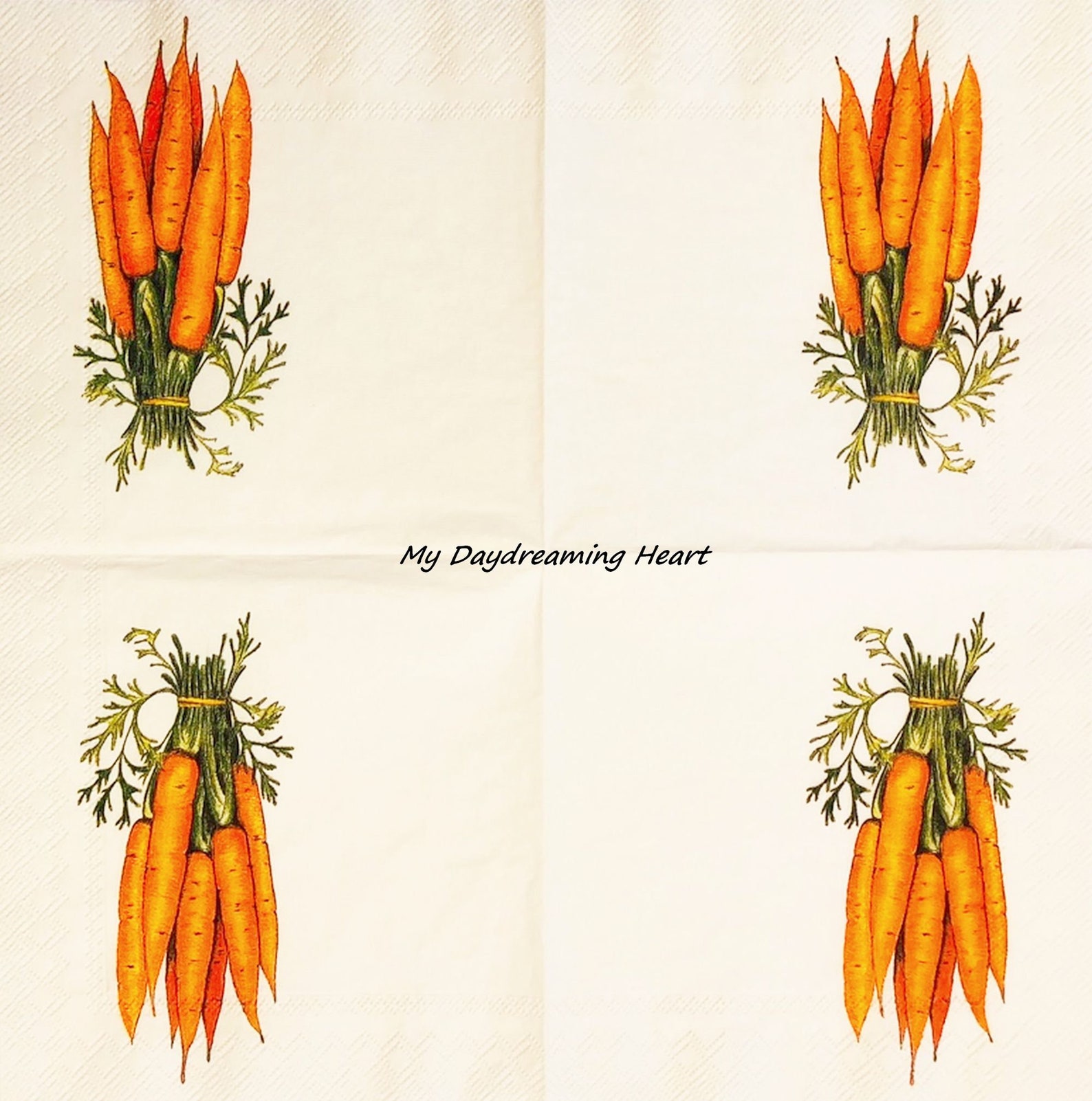 Bunch of Carrots Decoupage Napkin Vibrant Orange Vegetable - Etsy