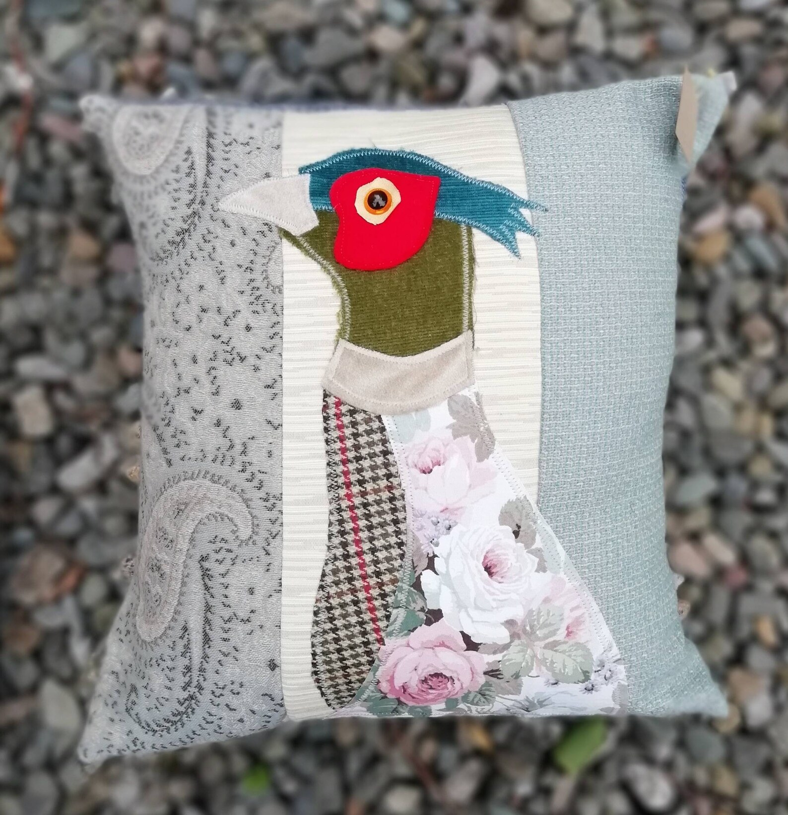 Pheasant Cushion Tweed Appliqué Wildlife Decorative | Etsy UK