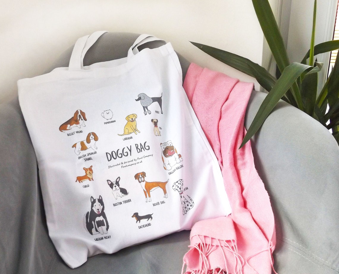 Doggy Bag Tote Bag. Dog Tote Bag. Dog Lover Gift. Dog Bag. Dog - Etsy