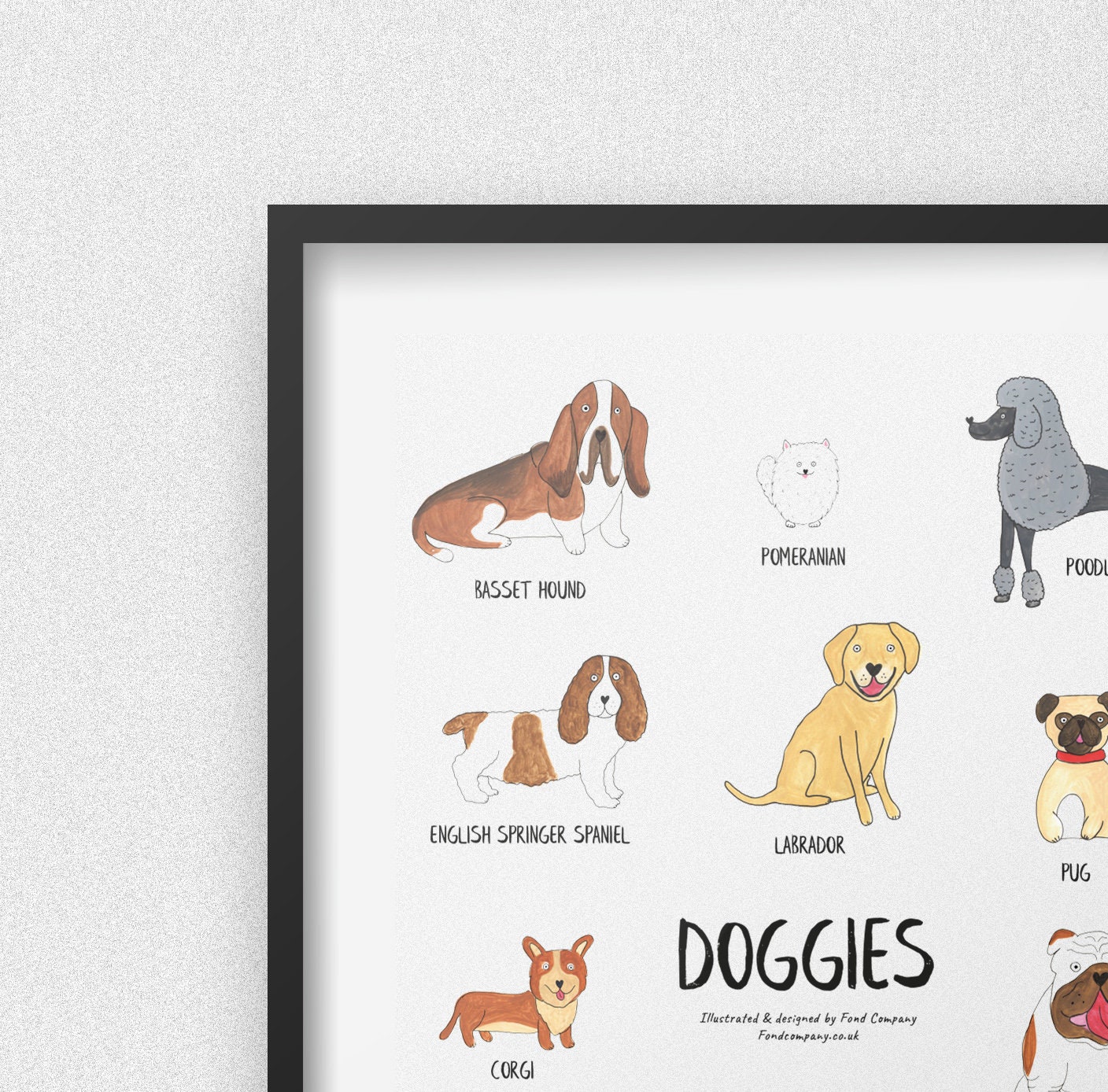 A3 Dog Breed Print for Dog Lovers. Dog Illustration. Dog - Etsy