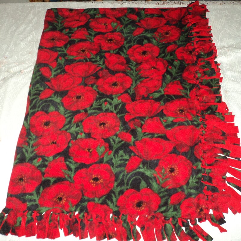 Red Poppies Fabric - Etsy
