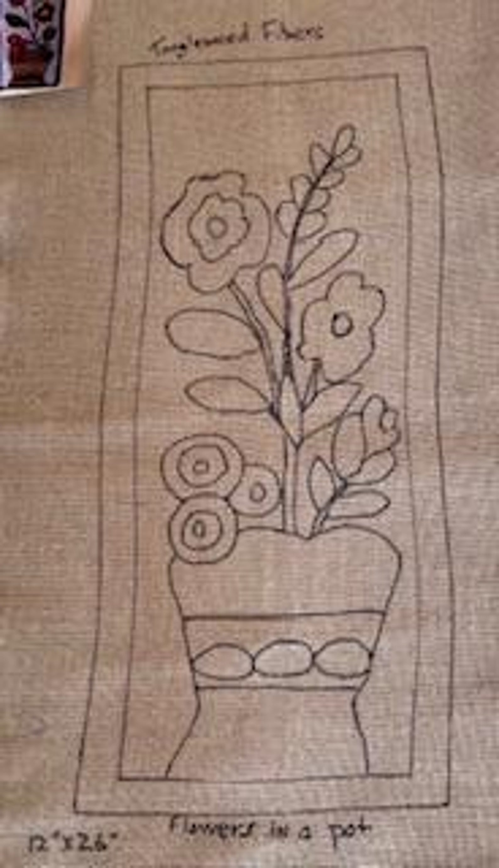 Rug Hooking Pattern, Flowers in a Pot, Original - Etsy