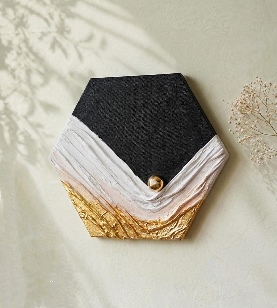 Fabric Texture Art Elegant 3D Wall Hanging Geometric Wall Art for Gift ...