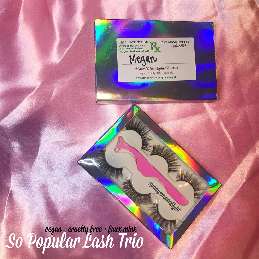 3 Pairs Faux Mink VEGAN Lash Set | MOST POPULAR Trio Box of False Strip ...