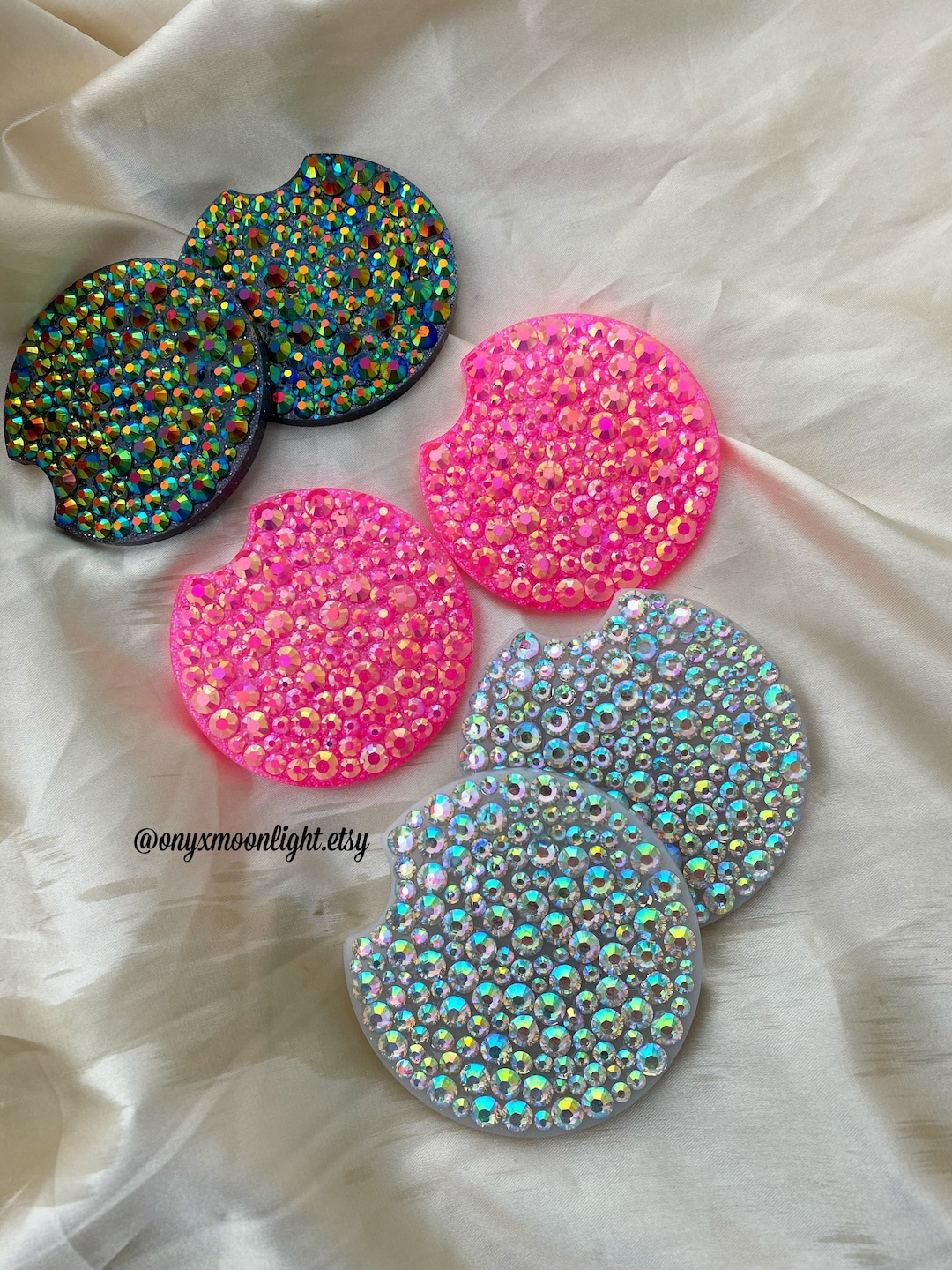 Car Coaster Set W Bling Rhinestones | YOU Pick Size for Perfect Fit ...
