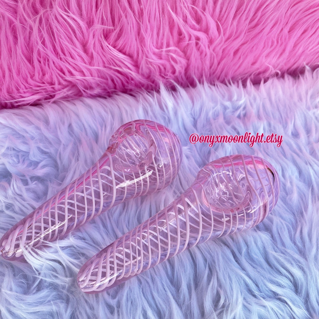 Pink Glass Cone Shaped Pipe! Pink + White | Only 2 LEFT FOREVER! - Etsy