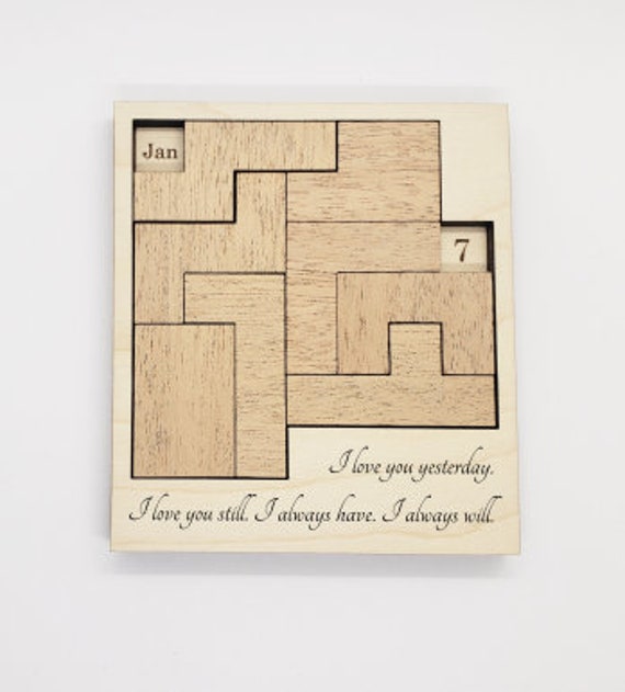 A Puzzle a Day Wooden Calendar Mini | Etsy