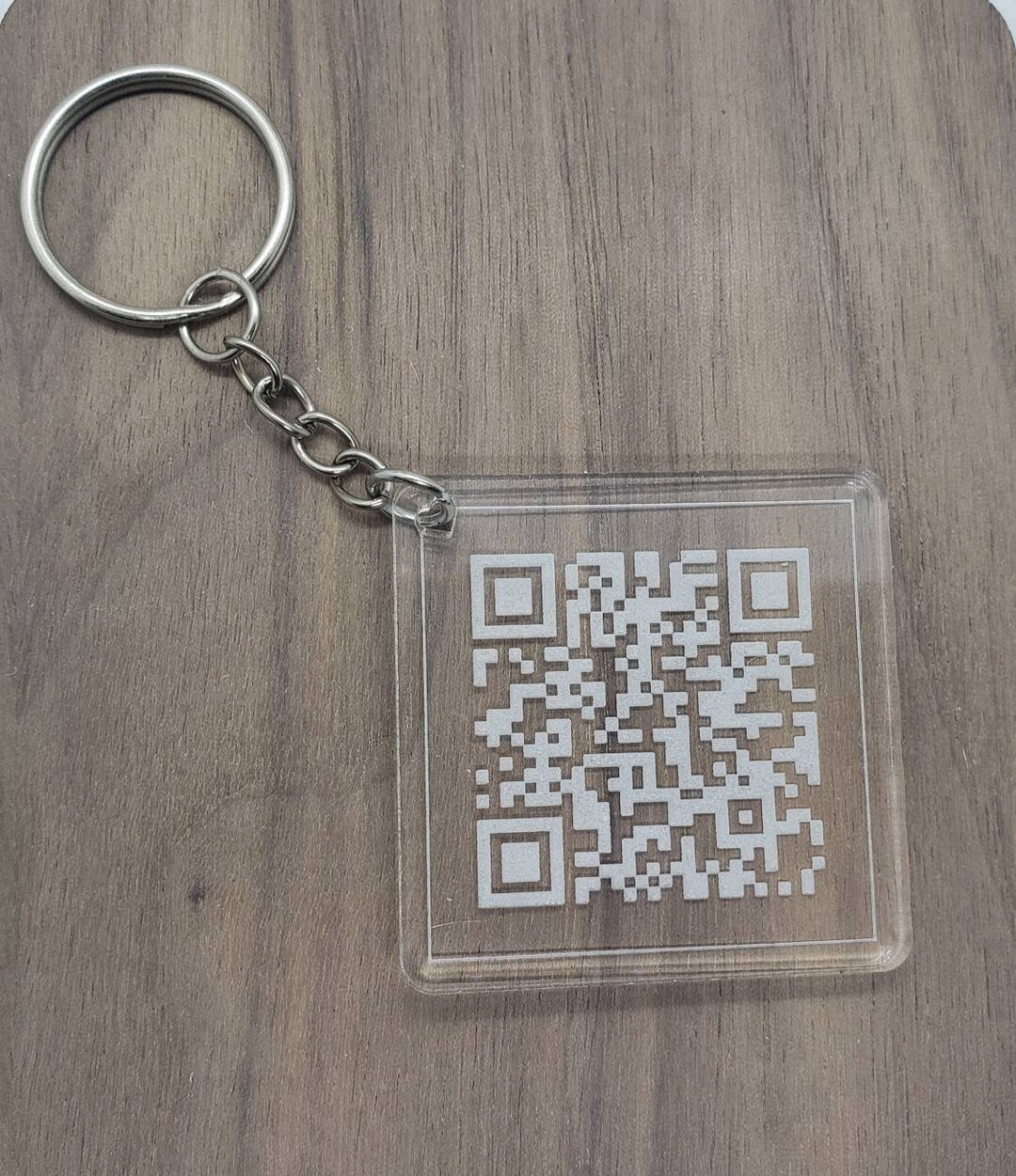 QR Code Keychain - Etsy
