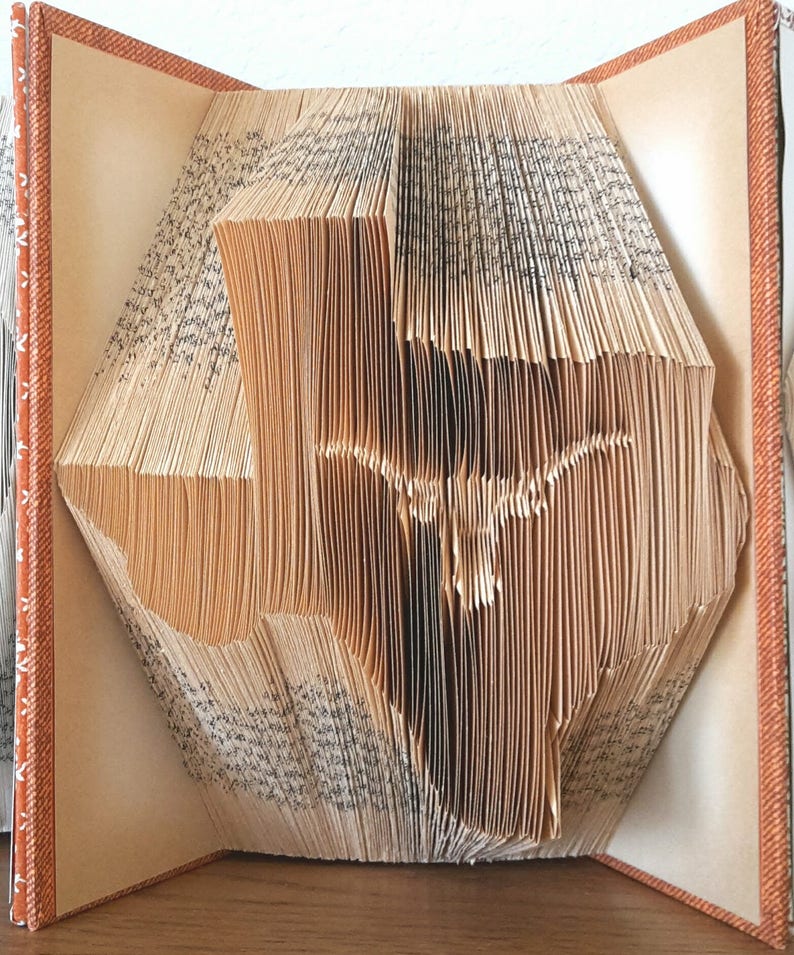 Folded Book Art: Texas State Longhorn | Etsy