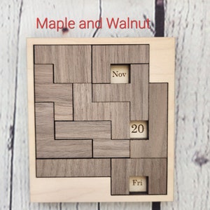 A Puzzle a Day Wooden Calendar With Day of Week - Etsy