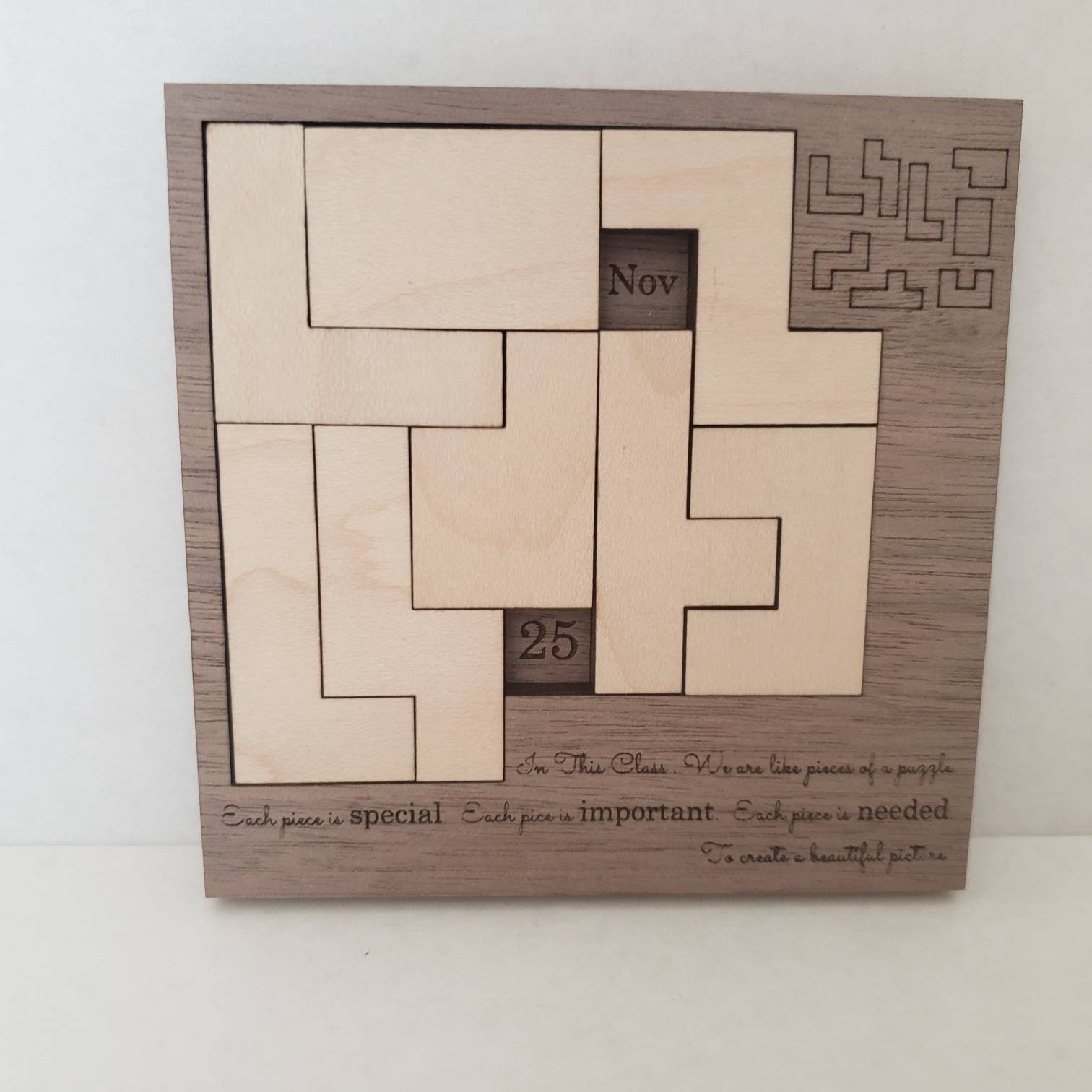 A Puzzle a Day Wooden Calendar Teacher - Etsy