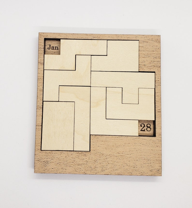 A Puzzle a Day Wooden Calendar Mini - Etsy