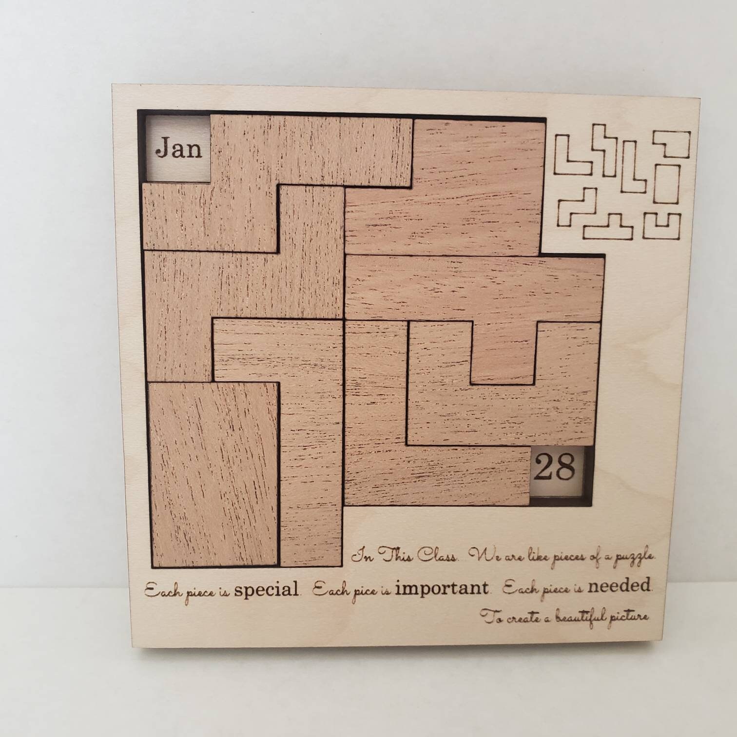 A Puzzle a Day Wooden Calendar Teacher - Etsy