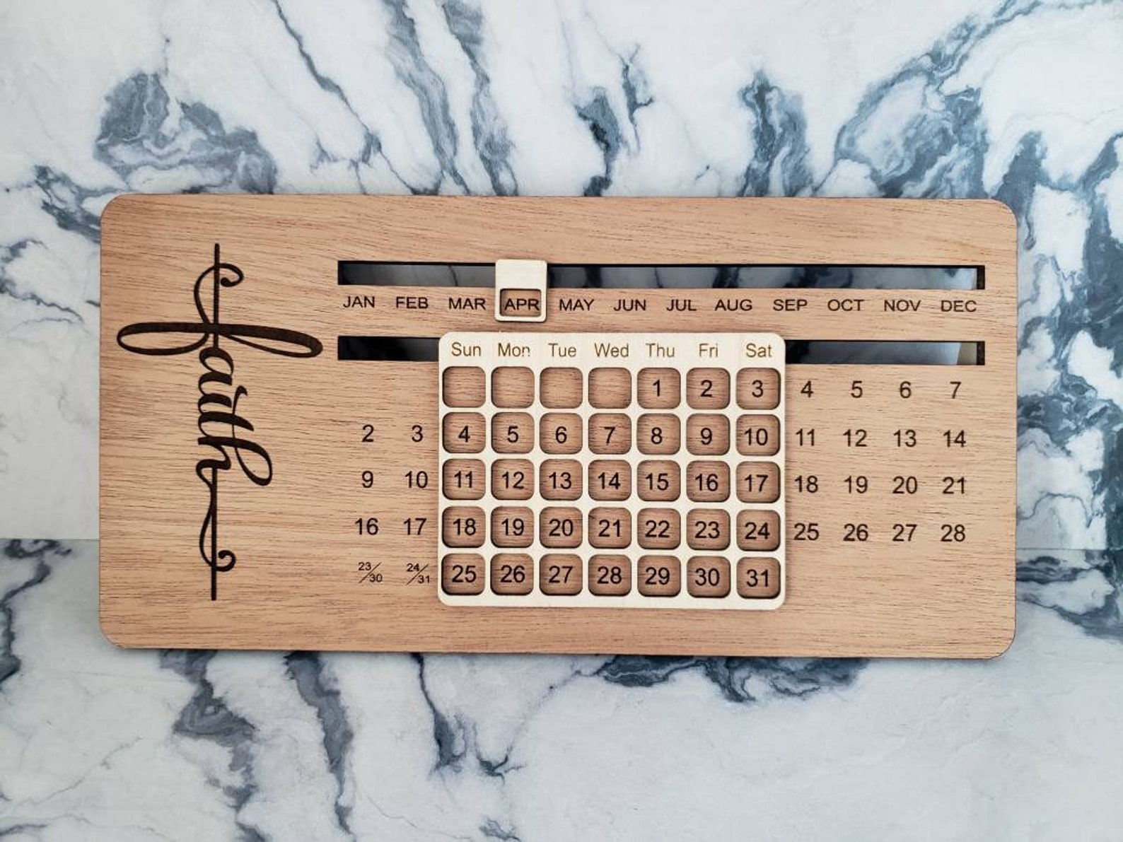 Perpetual Wooden Desk Calendar Motivational Quotes | Etsy