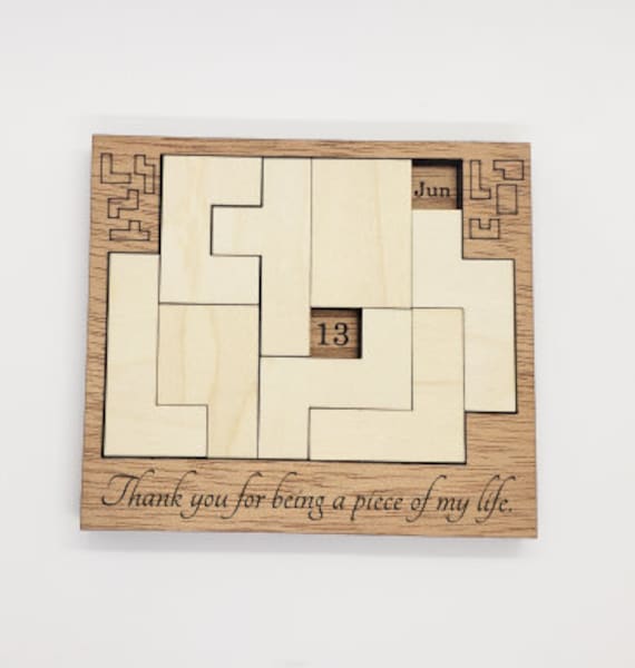 A Puzzle a Day Wooden Calendar Small | Etsy
