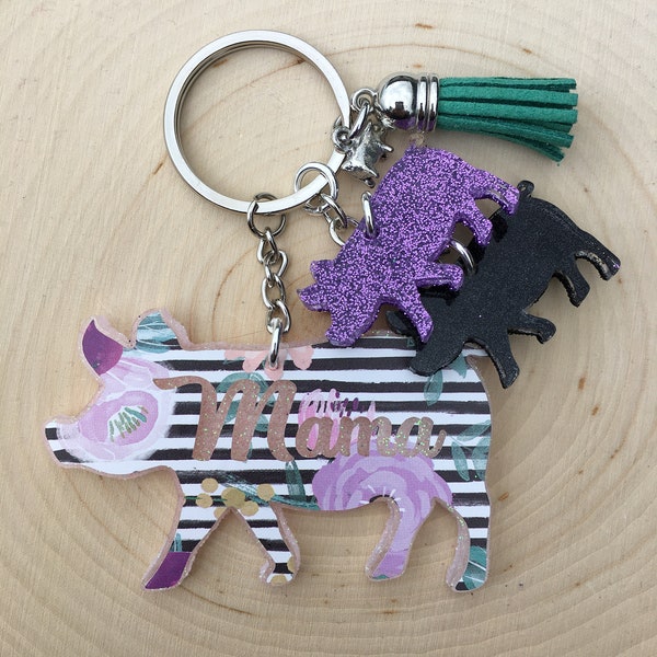 Pig Keychain - Etsy