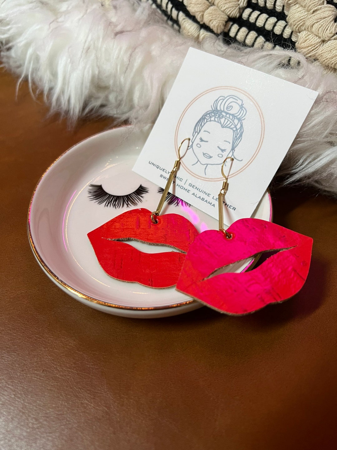 Lippen, Metallic Pink, Leopard, Echtes Leder, Roter Leopard - Etsy.de