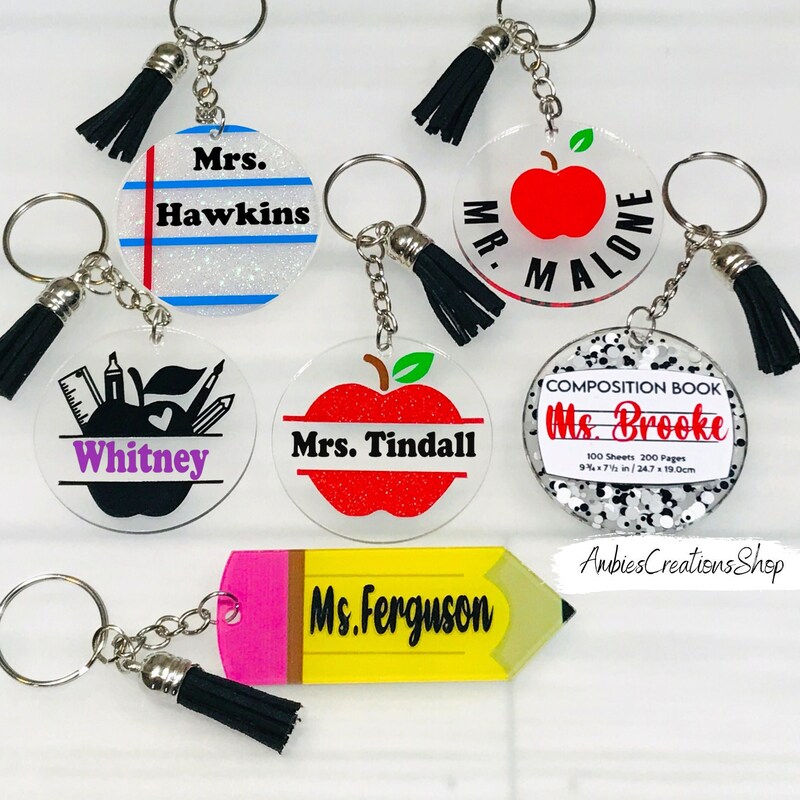 Teacher Keychain - Etsy