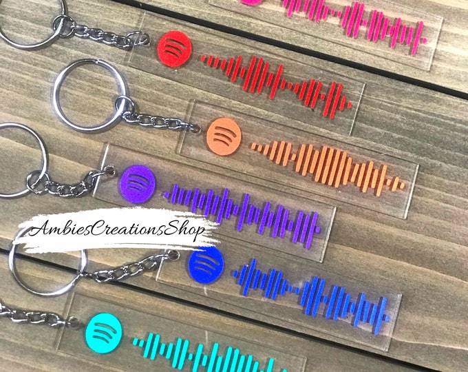 Scannable Personalized Spotify Code Keychain, Wood Custom Engraved ...