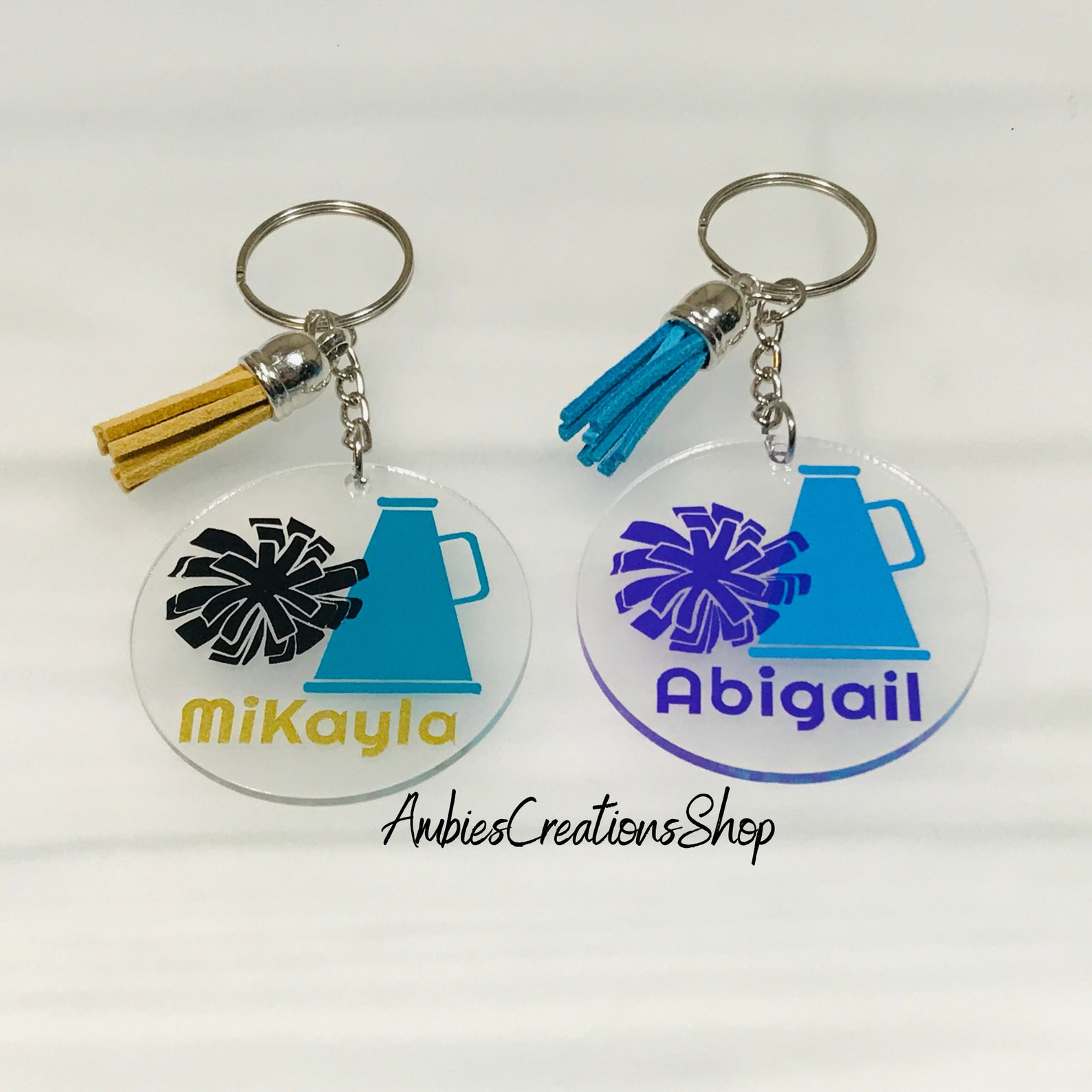 Personalized Cheer Keychains, Cheerleader Bag Tag, Cheer Team, Cheer ...