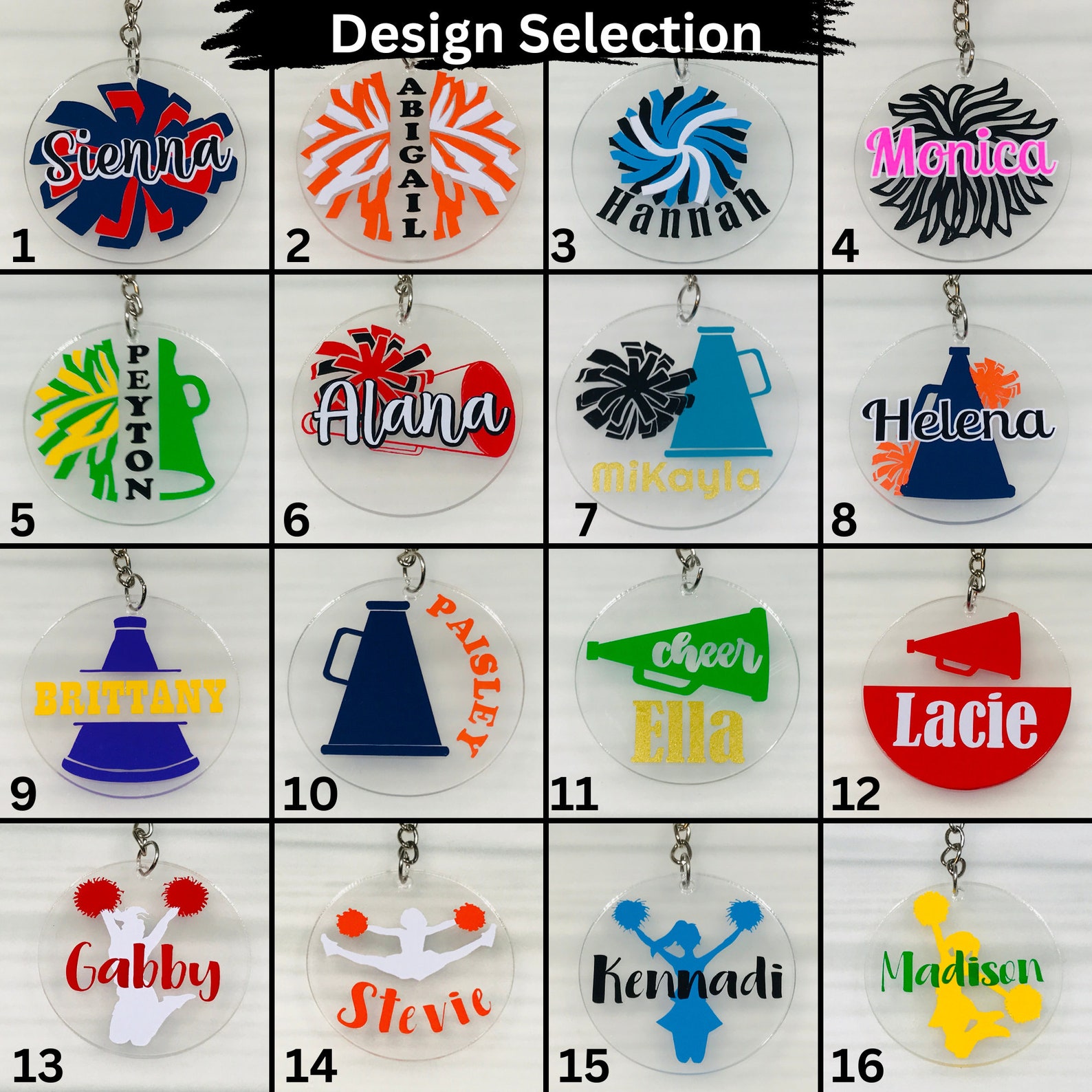 Personalized Cheer Keychains, Cheerleader Bag Tag, Cheer Team, Cheer ...