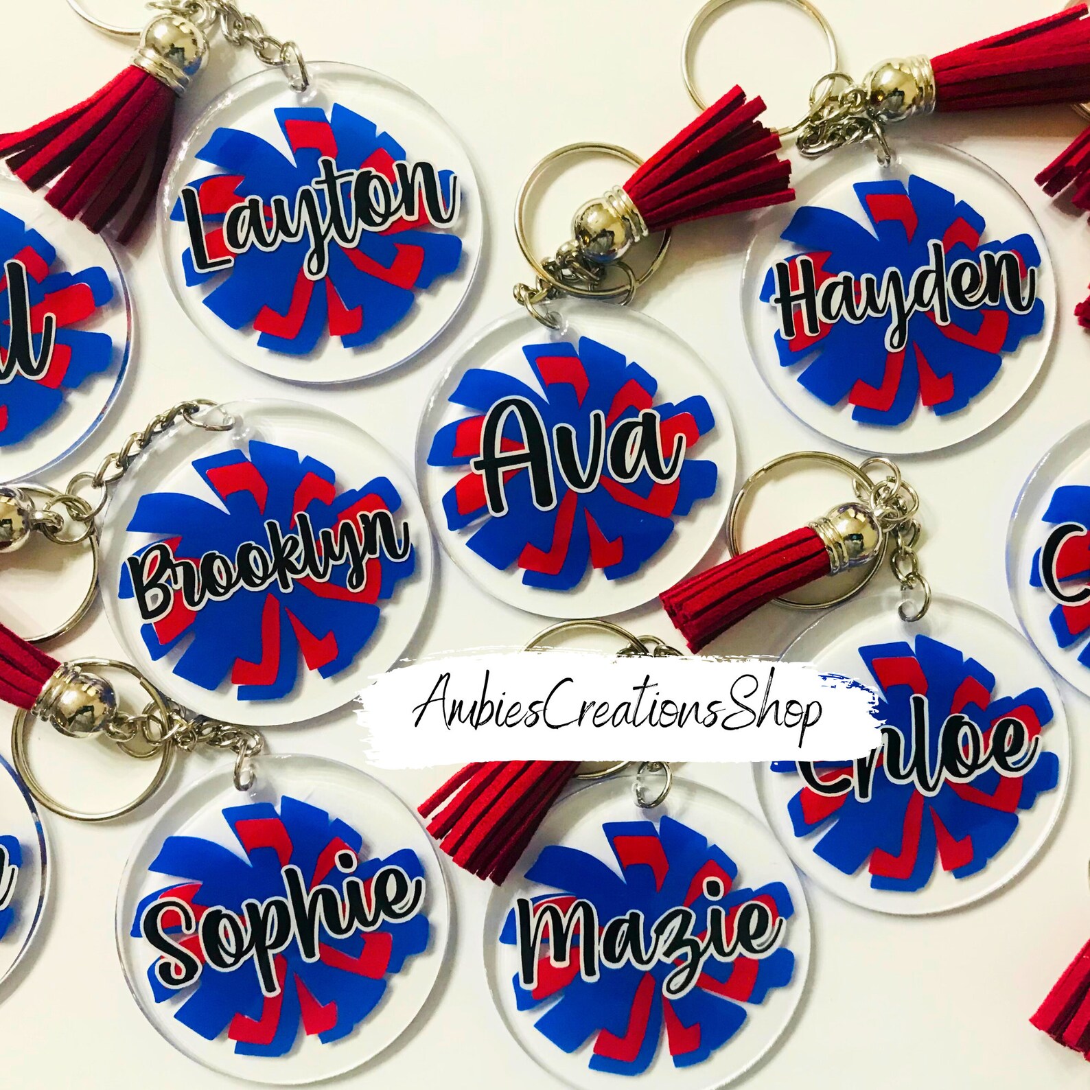 Personalized Cheer Keychains, Cheerleader Bag Tag, Cheer Team, Cheer ...