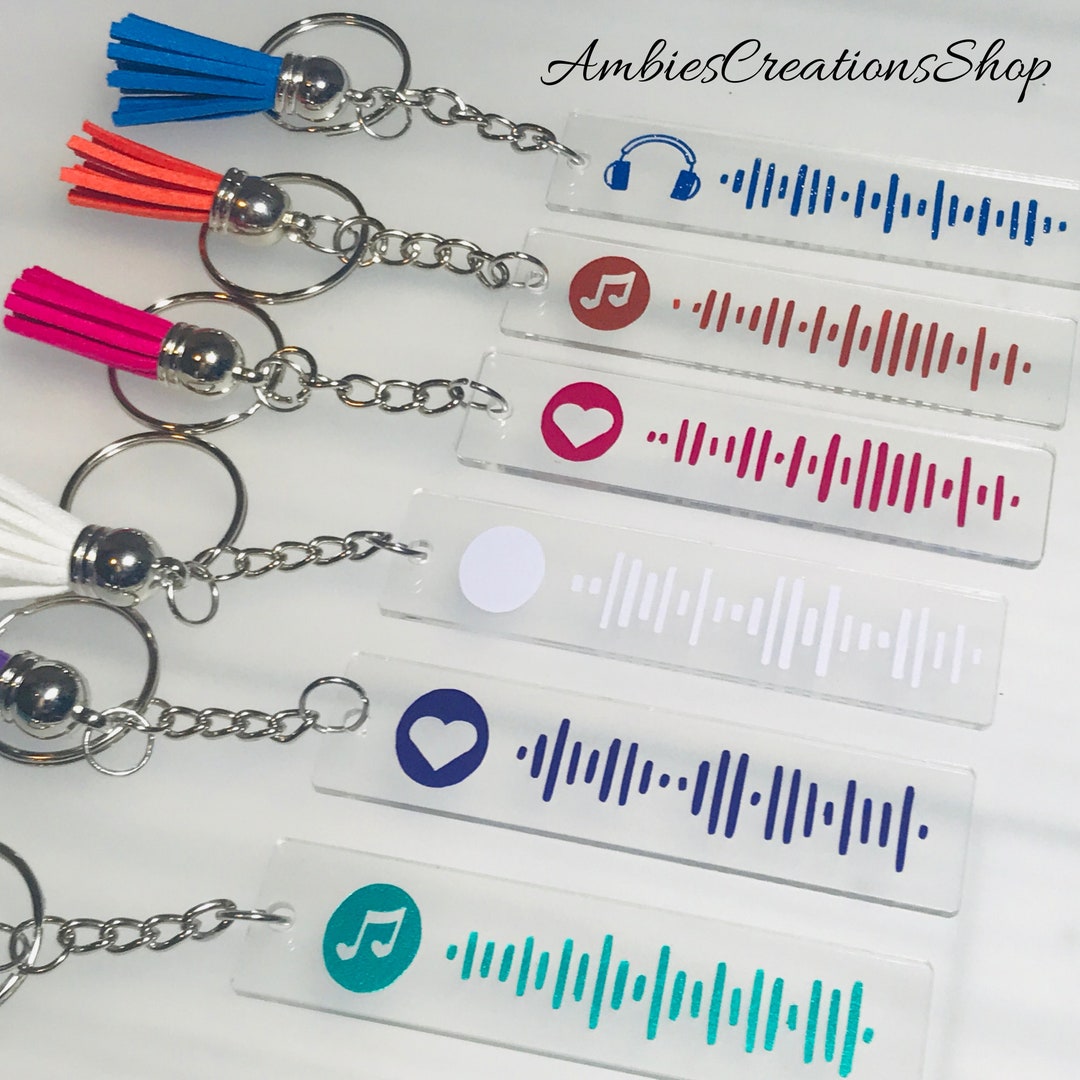 Song Code Keychain, Scannable Playlist, Acrylic Song Keychain, Music ...
