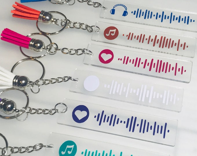 Scannable Personalized Spotify Code Keychain, Wood Custom Engraved ...