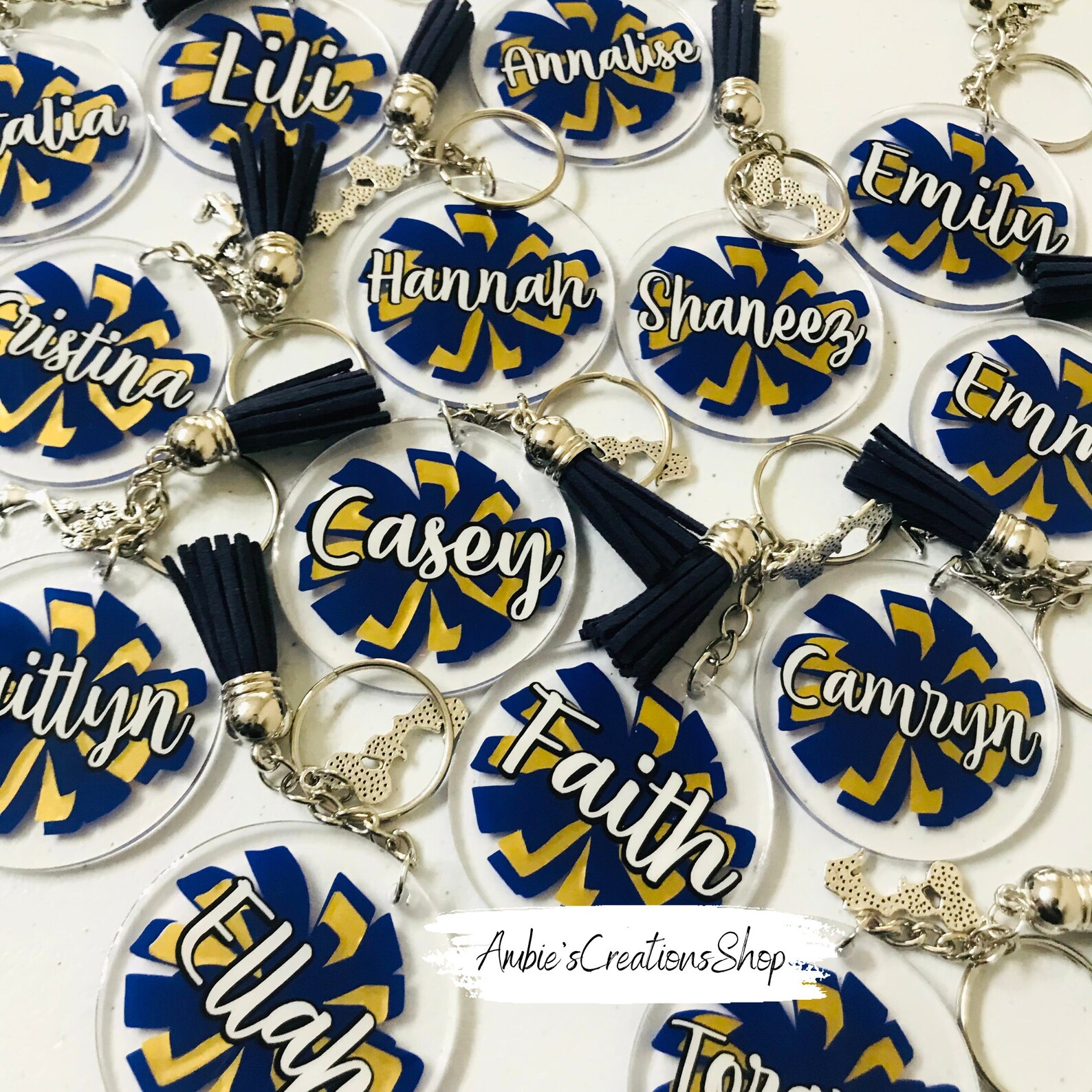 Personalized Cheer Keychains, Cheerleader Bag Tag, Cheer Team, Cheer ...