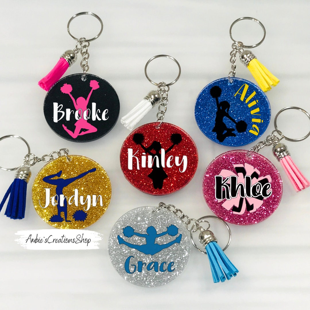 Personalized Cheerleader Keychains, Cheer Keyring, Cheer Team, Cheer ...