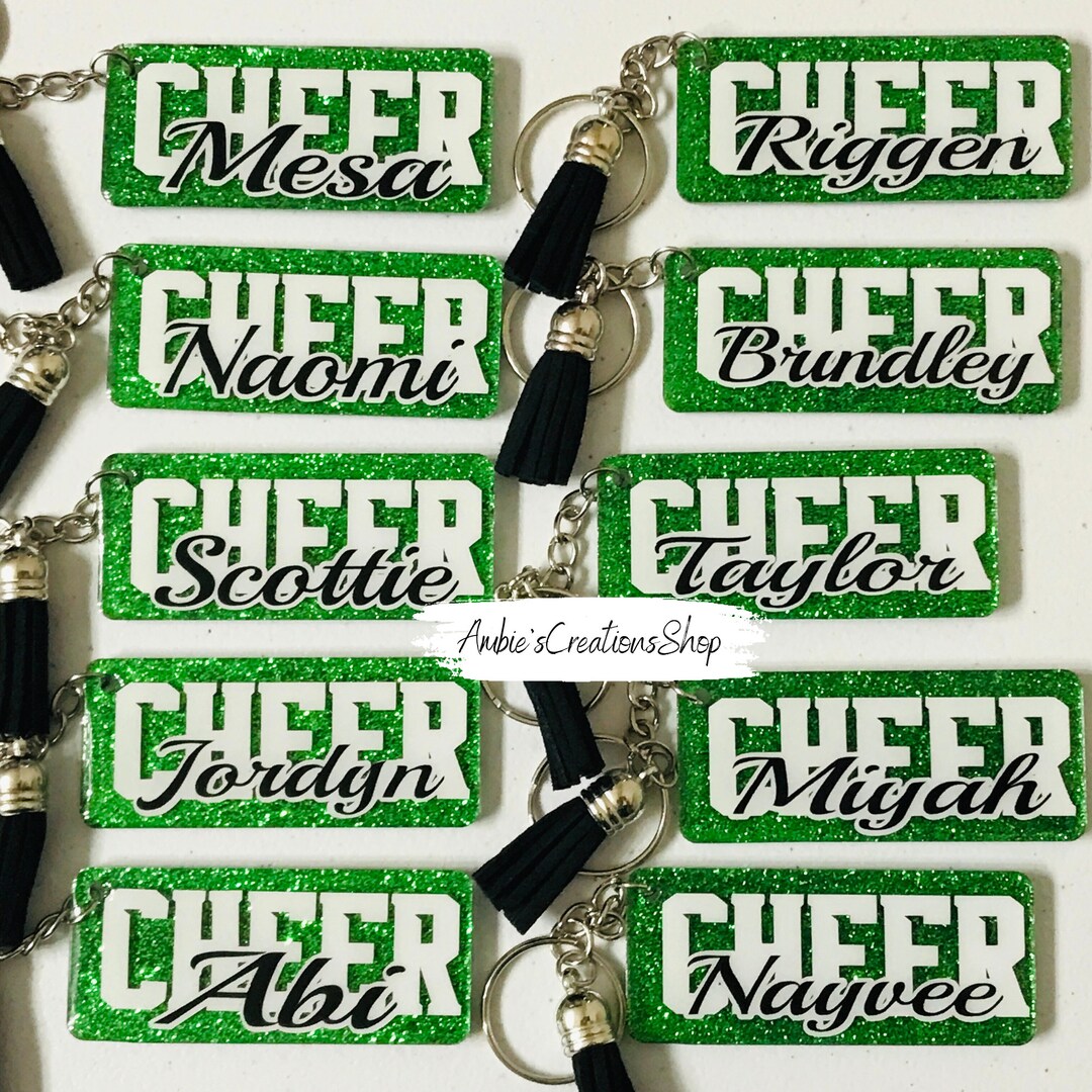 Personalized Cheerleader Keychains, Cheer Keyring, Cheer Team, Cheer ...