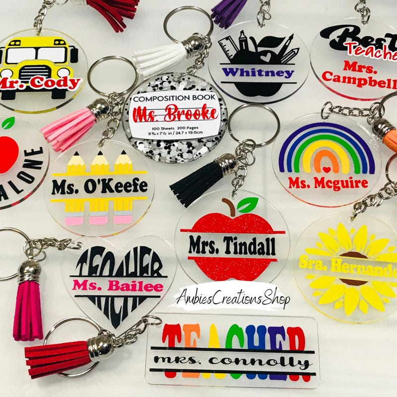 Teacher Keychain - Etsy