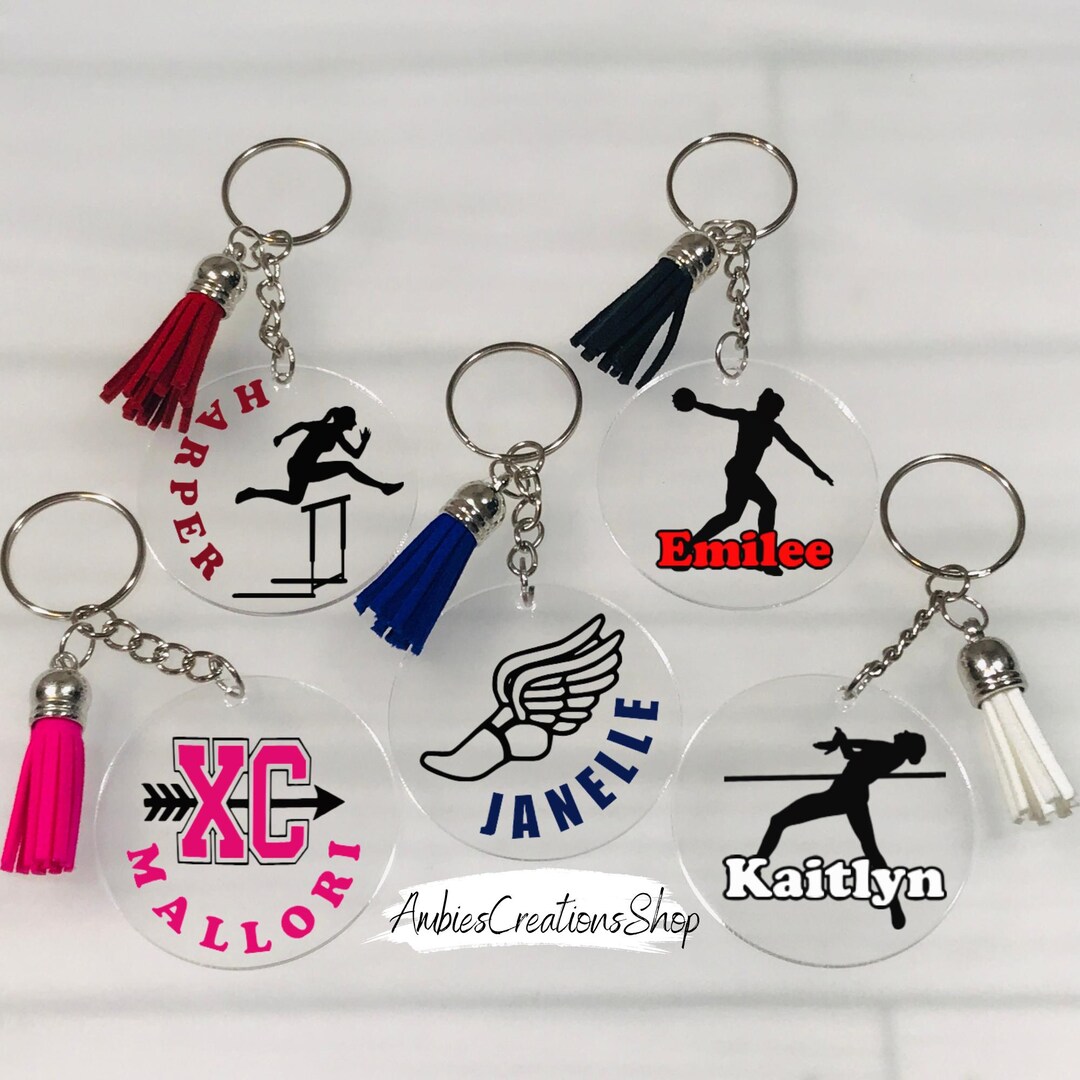 Personalized Track and Field Keychain, Track Keychain, Runner Gifts ...
