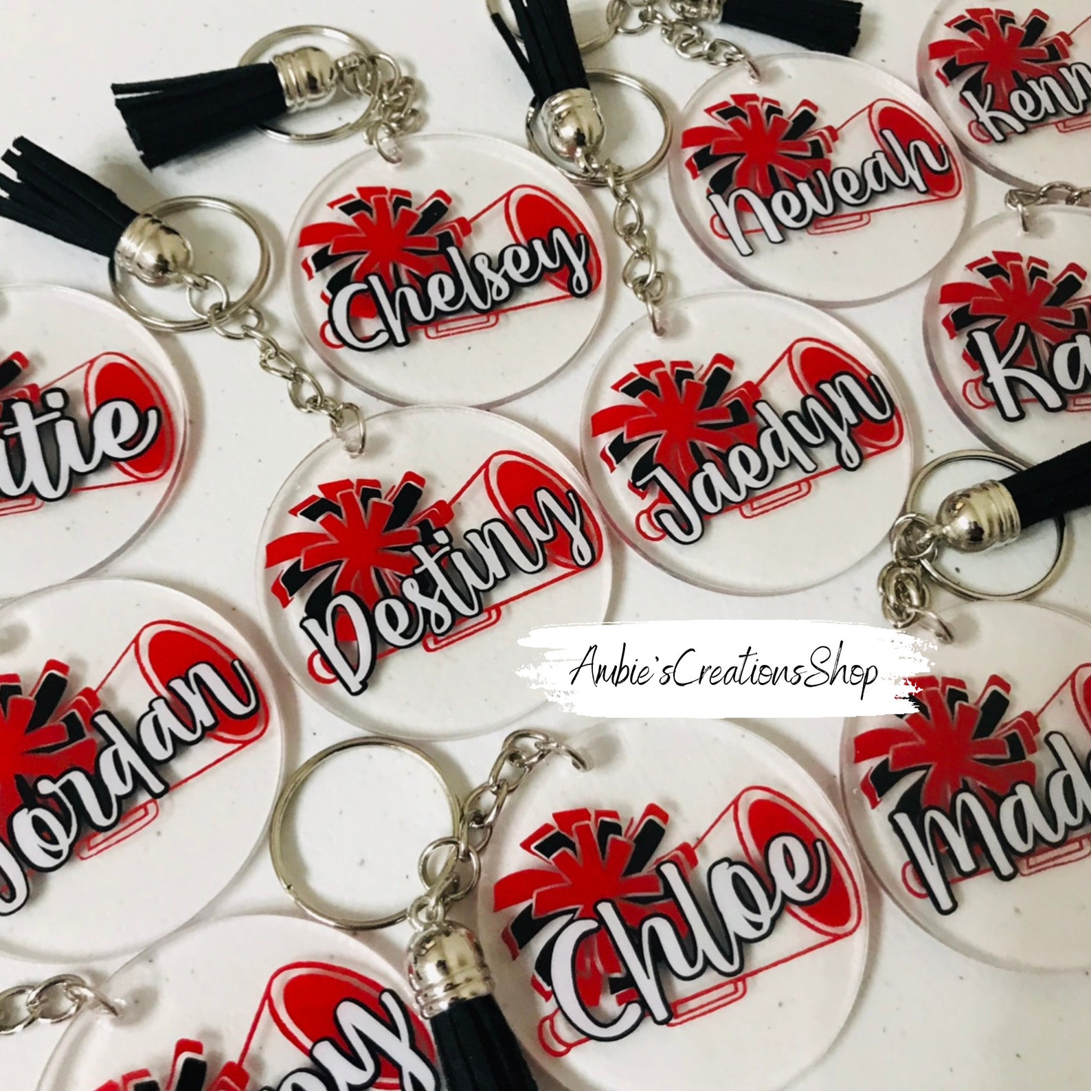 Personalized Cheer Keychains, Cheerleader Bag Tag, Cheer Team, Cheer ...