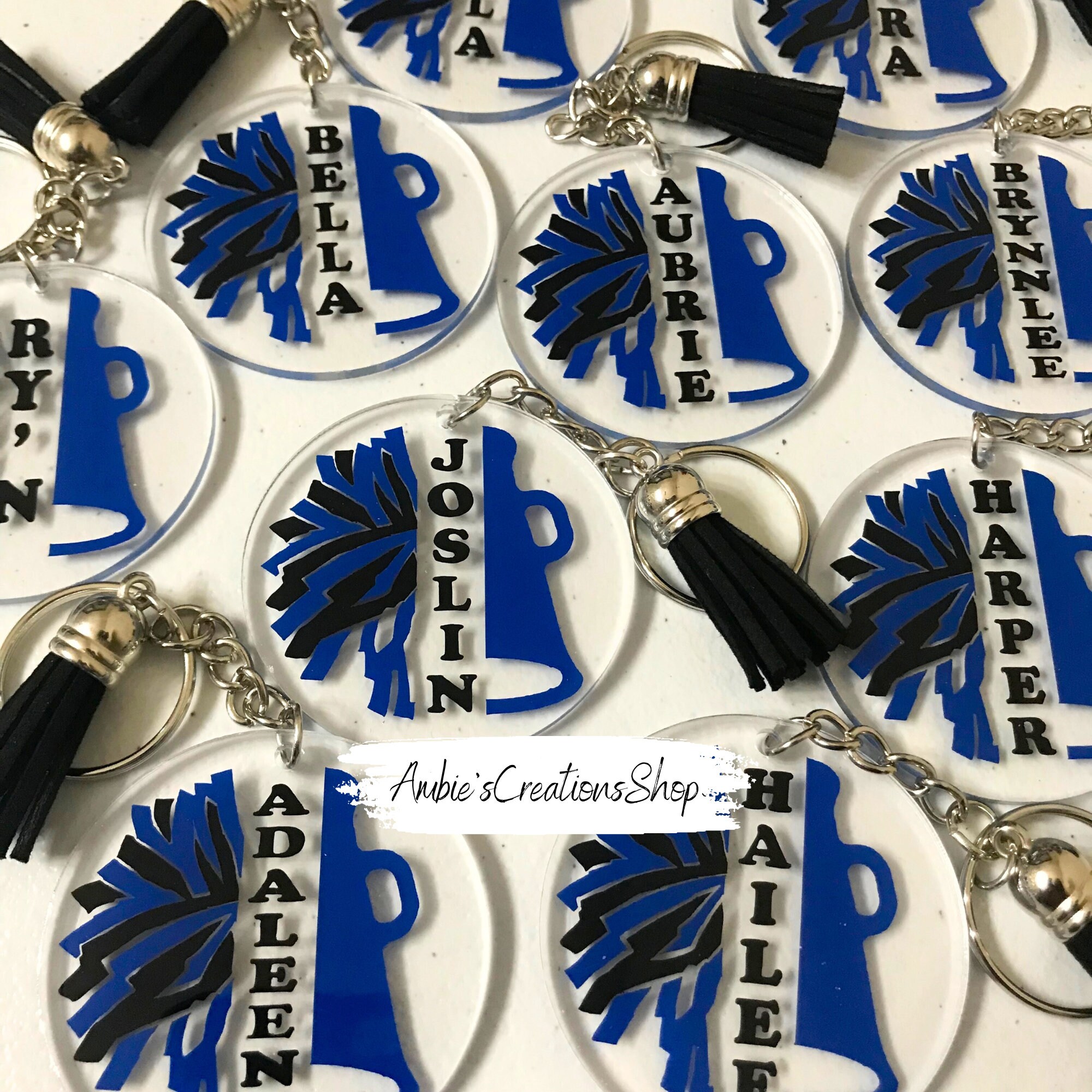 Personalized Cheer Keychains, Cheerleader Bag Tag, Cheer Team, Cheer ...