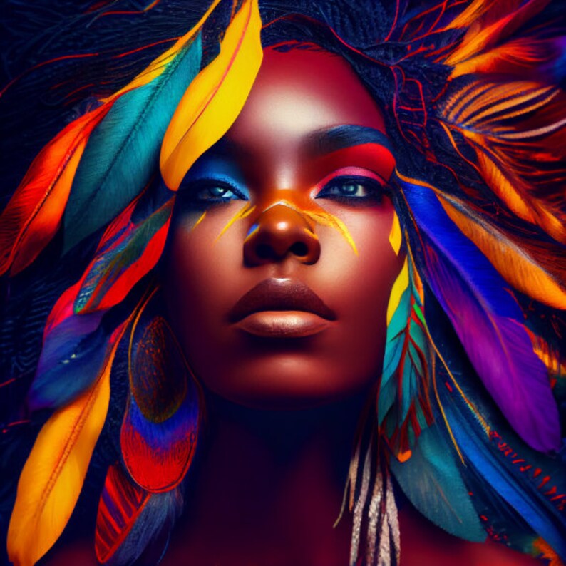 Colorful Beauty Ai Generated Wall Art Digital Download Prints - Etsy