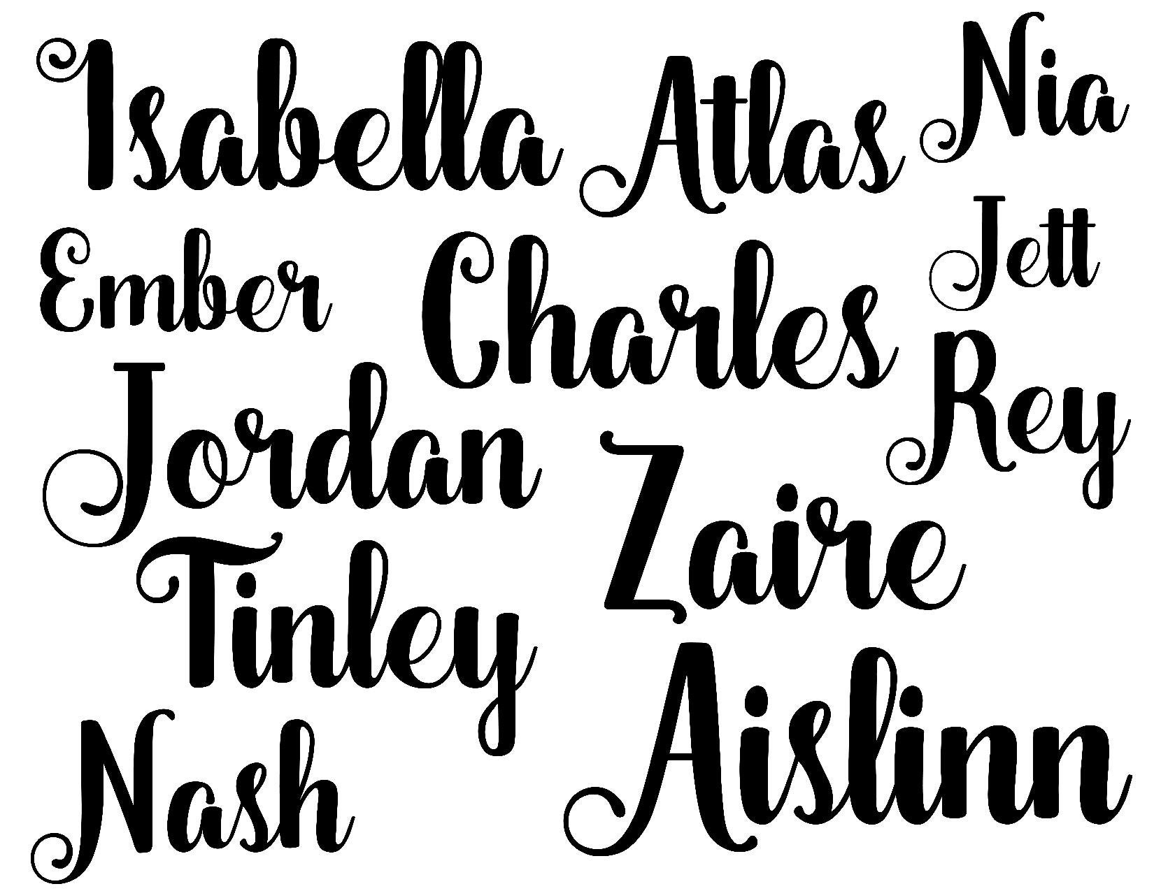 Custom Book Folding Pattern Cursive Font Name Design Any | Etsy