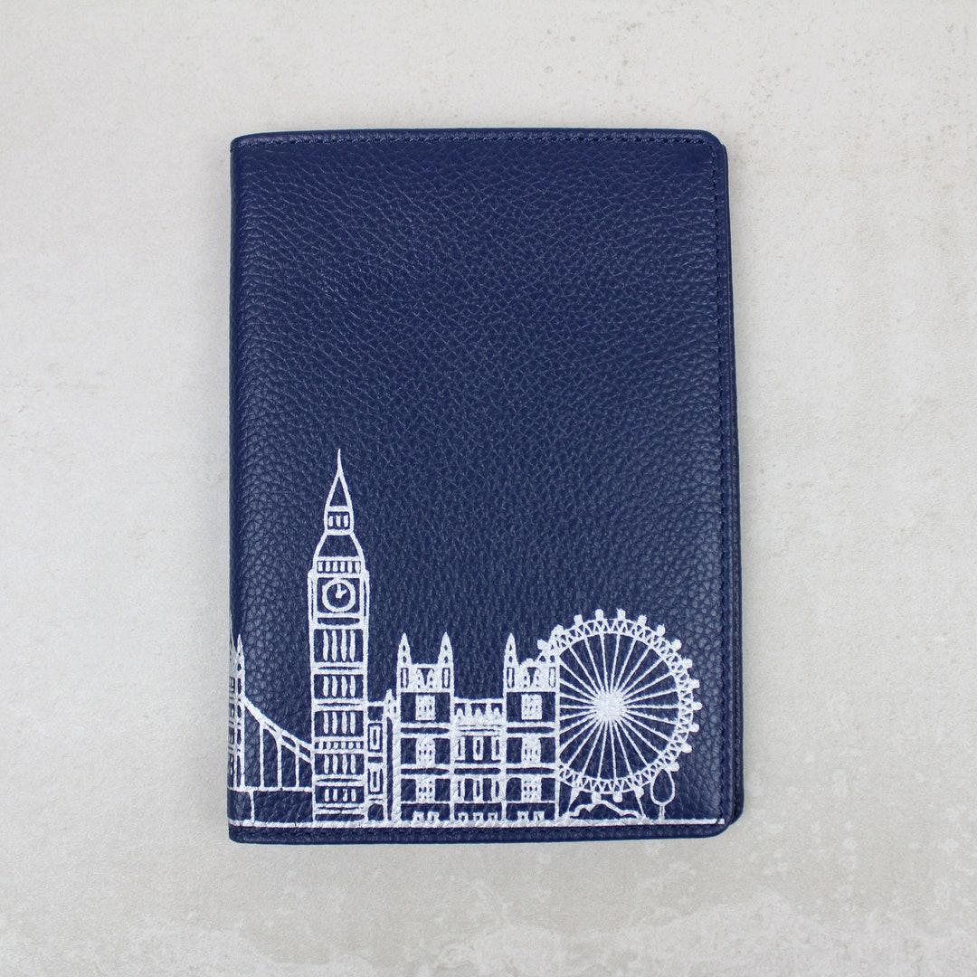 Personalised Leather London Skyline Passport Case | Honeymoon, Wedding ...