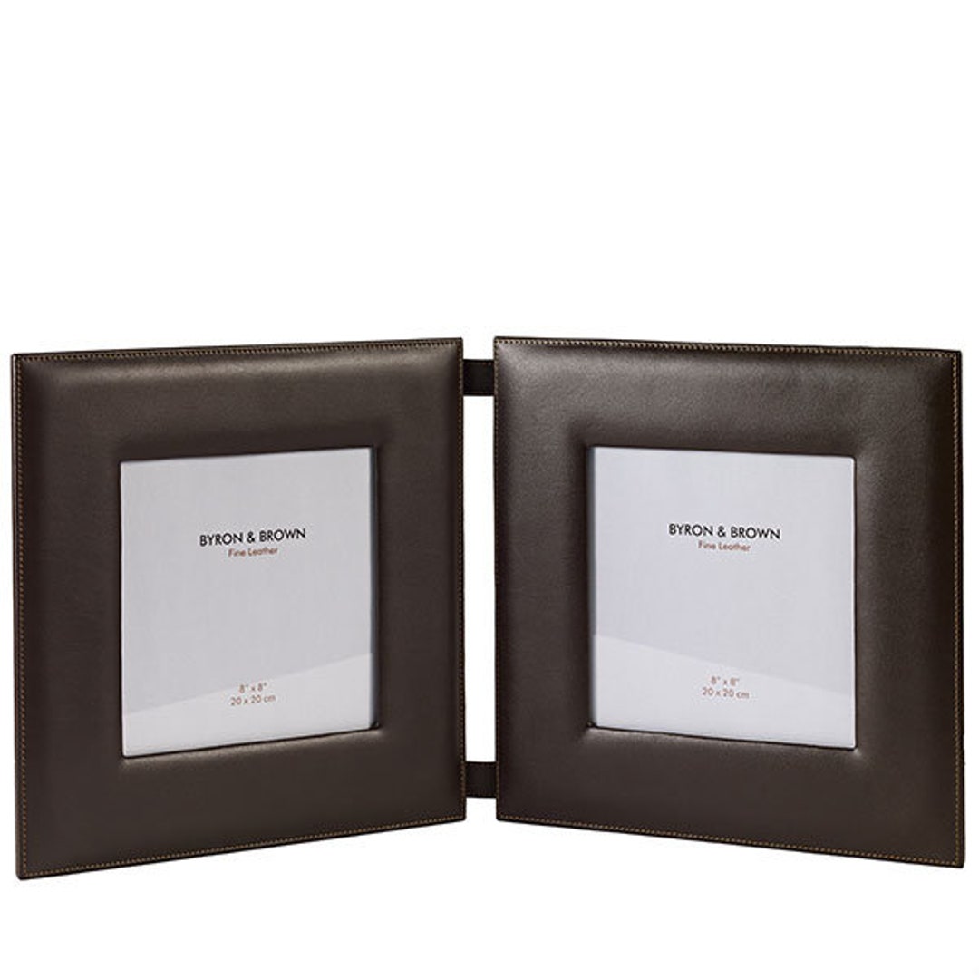 Personalised Double 8×8″ Wall Hanging Leather Photo Frame | Free ...