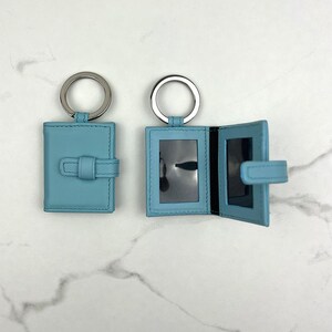 Personalised Leather Mini Folding Photo Frame Keyring | Picture Frame ...