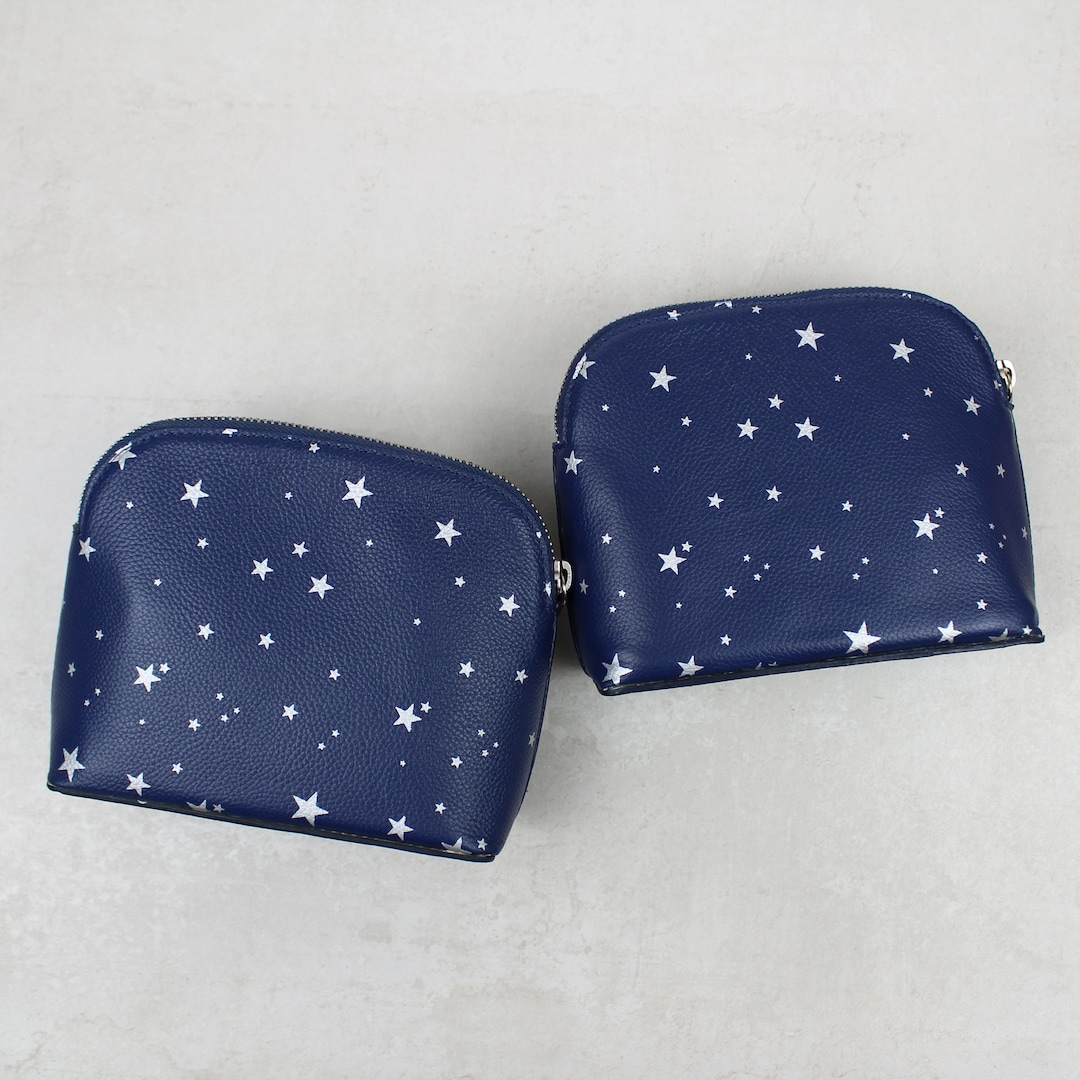 Personalised Stars Print Leather Cosmetic Bag - Etsy