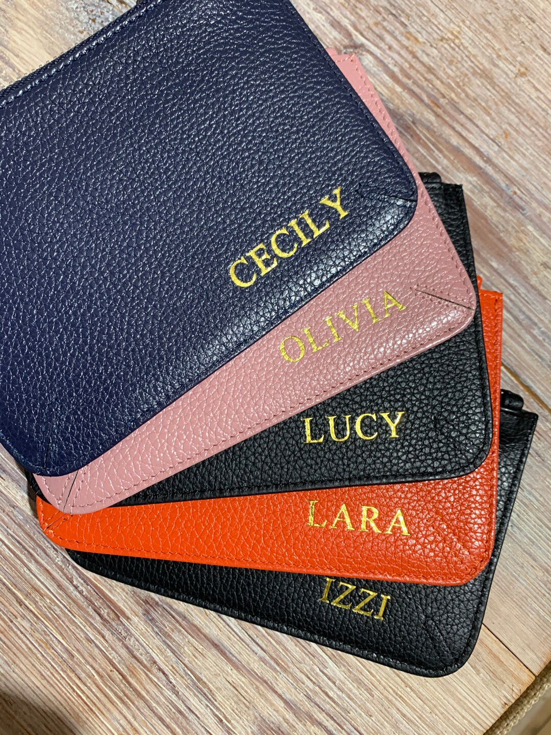 Personalised Leather A6 Coin Purse | Cash Purse, Flat Coin Pouch ...