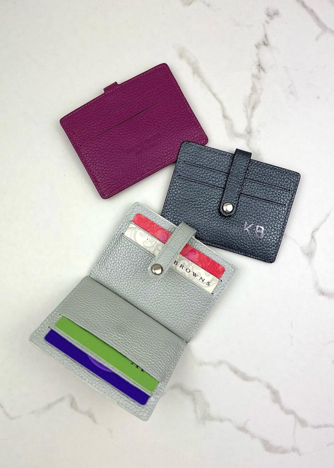 Personalised Leather Folding Card Case | Credit Card Holder, Genuine ...