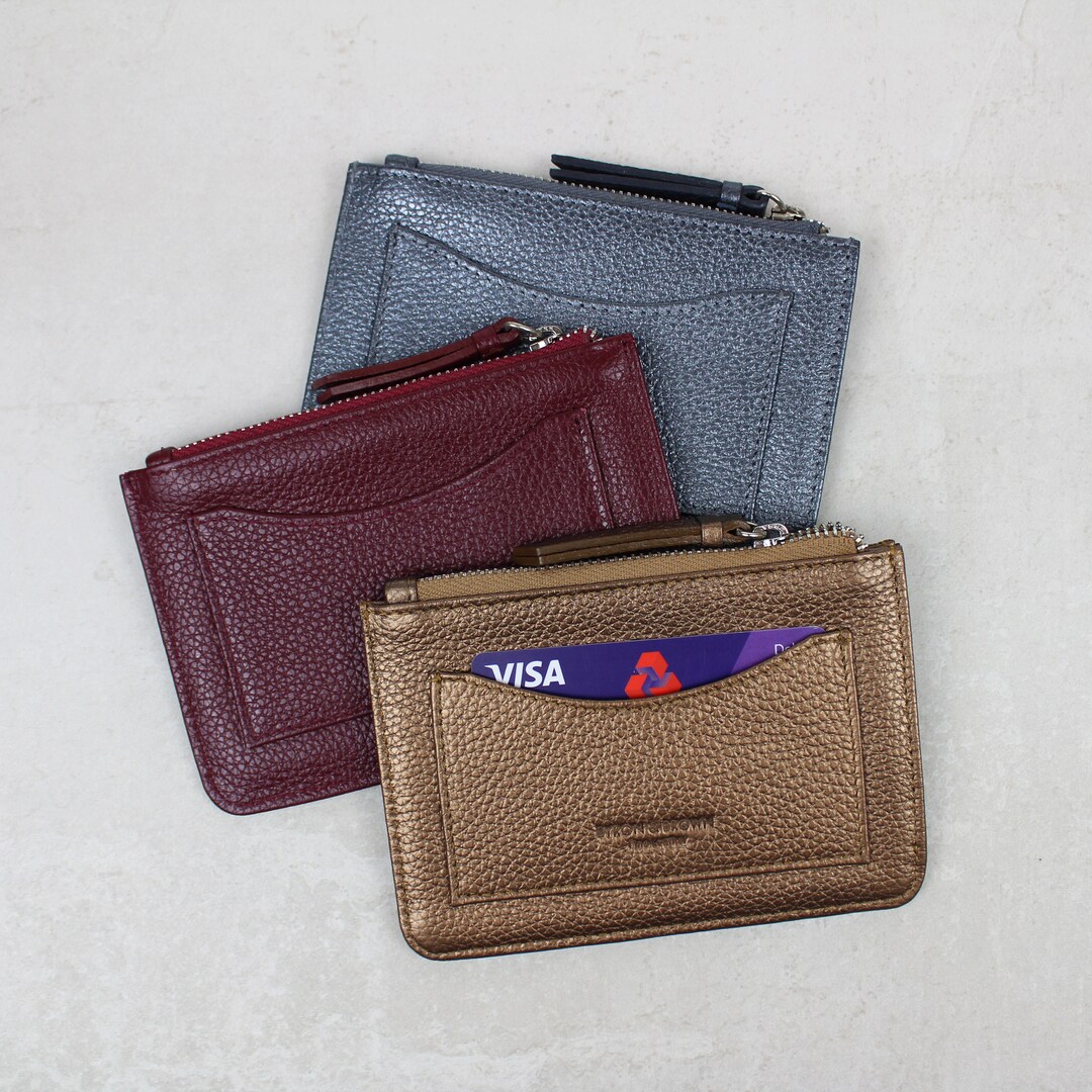 Personalised Leather Coin & Card Purse | Coin Wallet, Credit Card ...