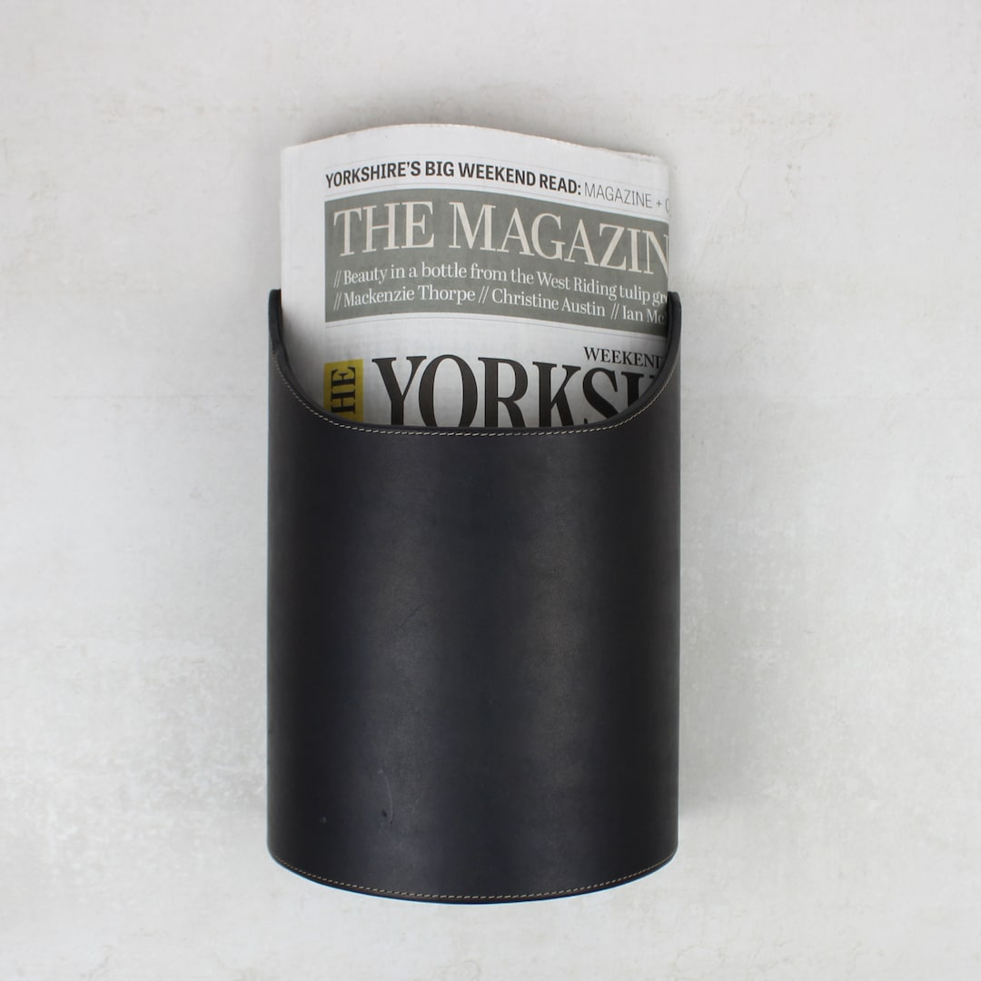 Leather Newspaper Box | Leather Storage Box, Traditional Newspaper ...